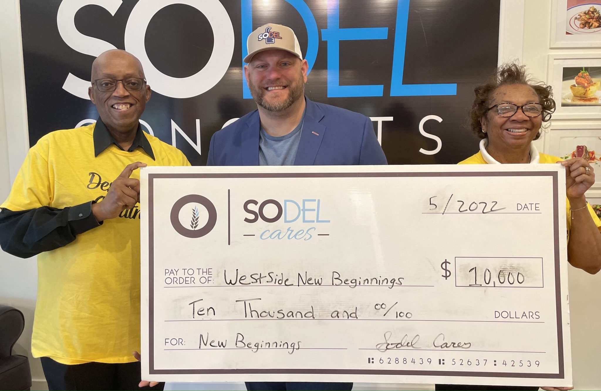 SoDel donates $10K to West Side New Beginnings - DBT